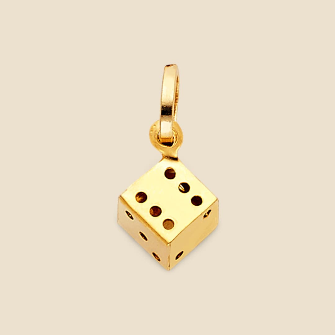 14K Solid Gold Dice Pendant | Lucky Charm | Unique Gift by Tehrani ...