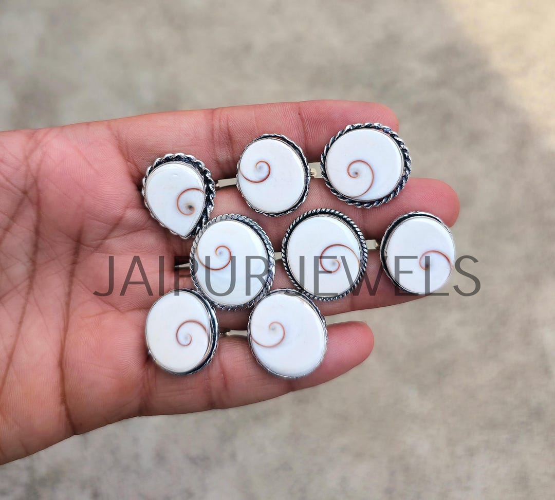 Natural Australian Shiva Eye Shell Gemstone Rings / Handmade Jewelry ...