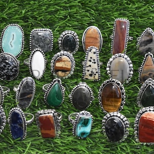 Mixed Gemstones Ring Lot / Bulk Rings /handmade Jewelry / Wholesale ...
