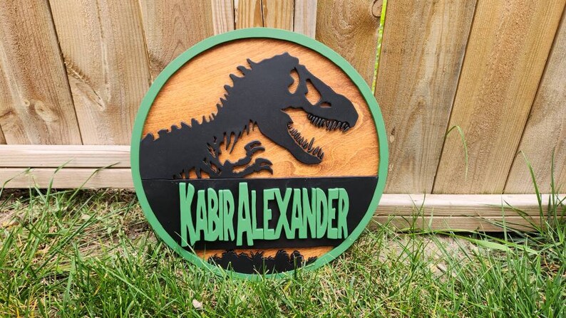Dinosaur Sign With Name. T-rex Dinosaur Sign. Jurassic Name - Etsy