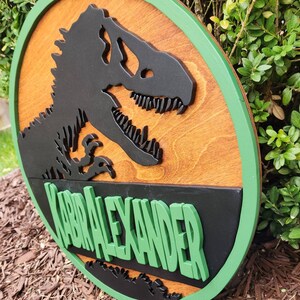 Dinosaur Sign With Name, T-rex Dinosaur Sign, Jurassic Name Sign ...