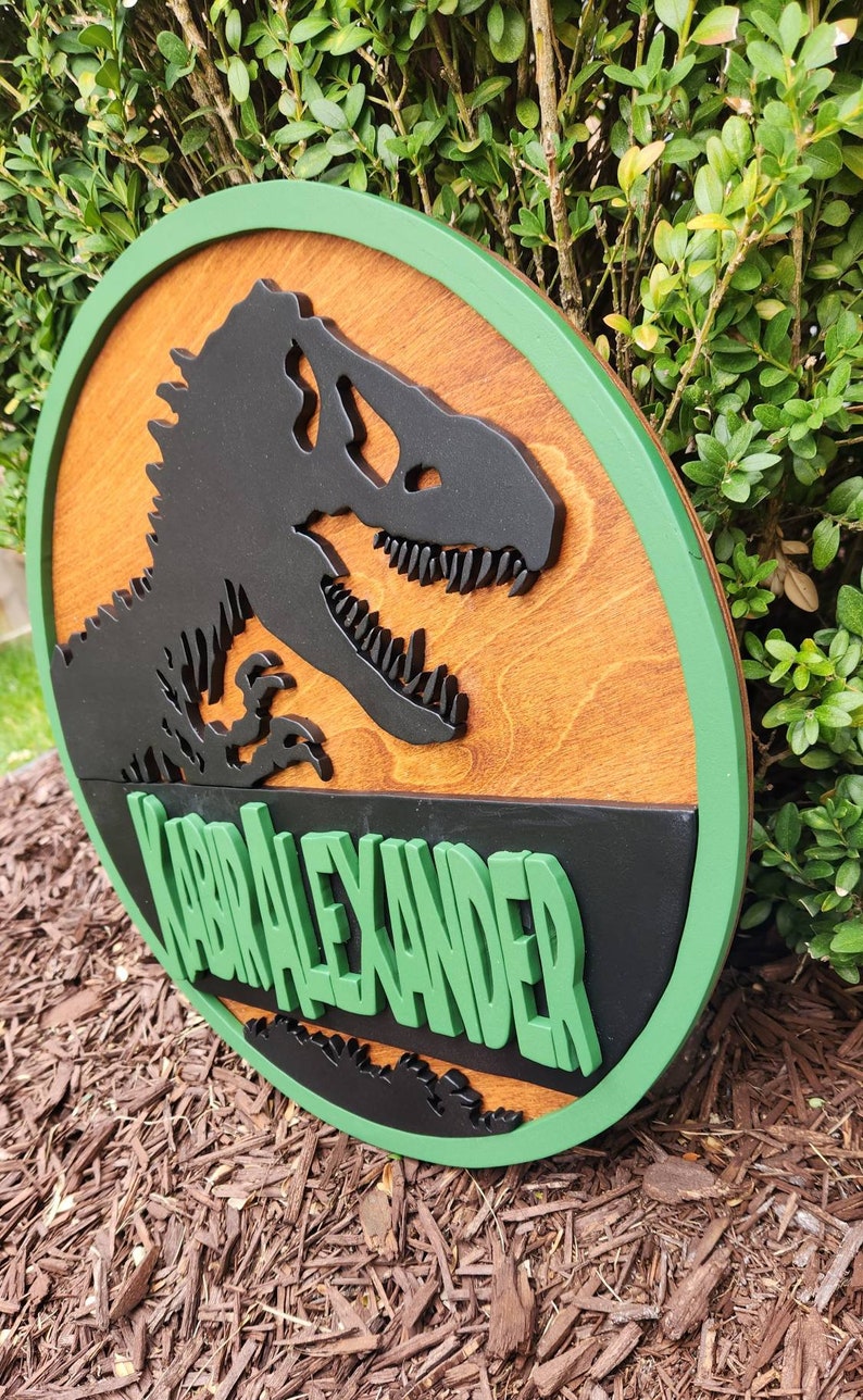 Dinosaur Sign With Name T-rex Dinosaur Sign Jurassic Name - Etsy