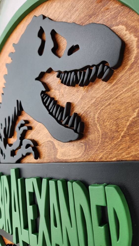 Dinosaur Sign With Name T-rex Dinosaur Sign Jurassic Name - Etsy