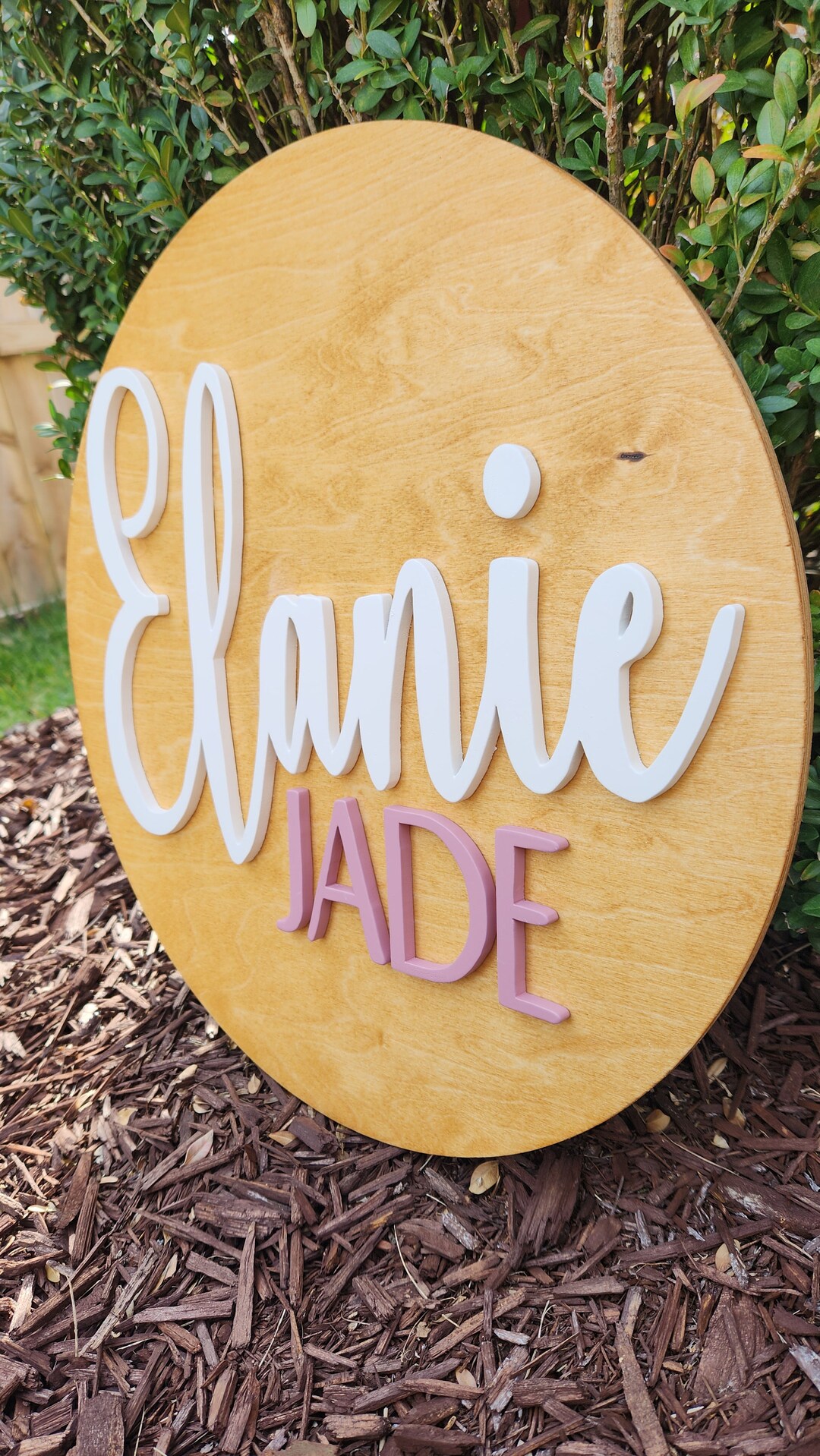 Custom 3d Signs Baby, Round 3d Nursery Sign, Custom Nursery Name Sign ...
