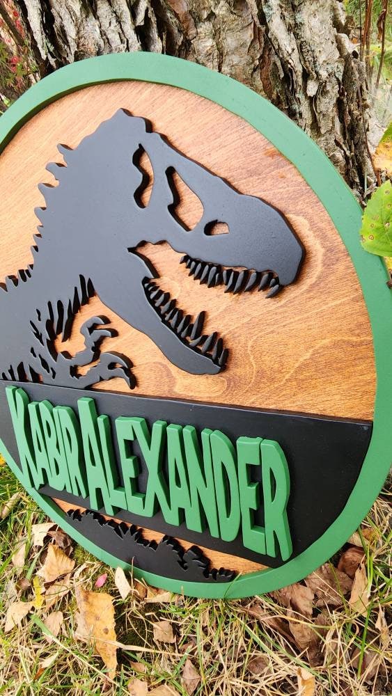 Dinosaur Sign With Name T-rex Dinosaur Sign Jurassic Name - Etsy