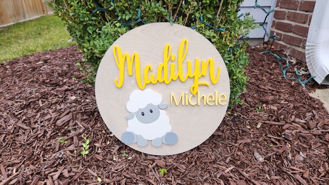 Custom Animal Name Sign, Wooden Nursery Name Sign, Farm Animal Name ...