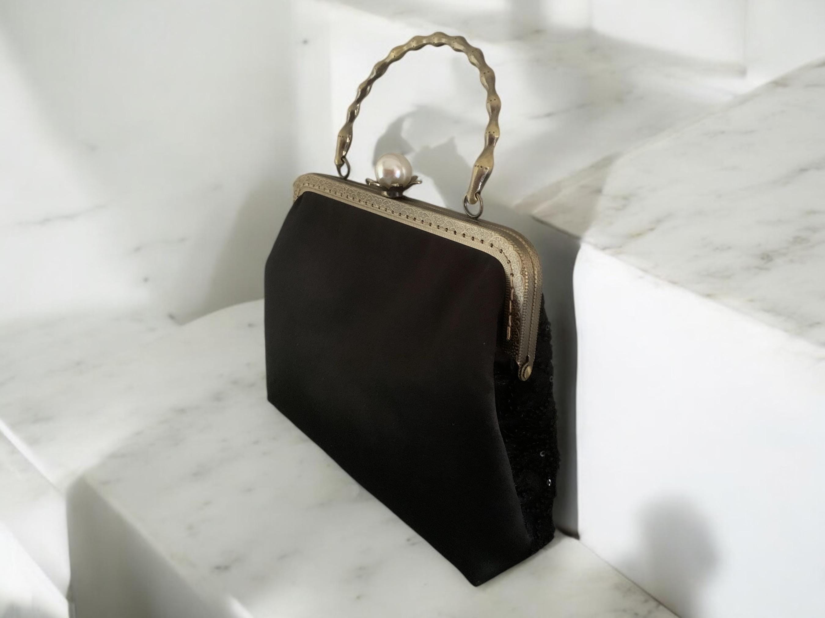 Cocktail Black Lace Clutch With a Wrist Strap. Evening Formal Handbag ...