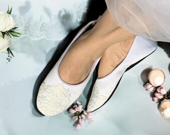 Wedding Ballet Slippers Handmade, House Slippers, Light Weight Travel ...