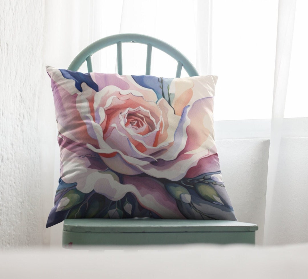 Vintage Style English Pink Rose Pillow Timeless Floral Charm for ...