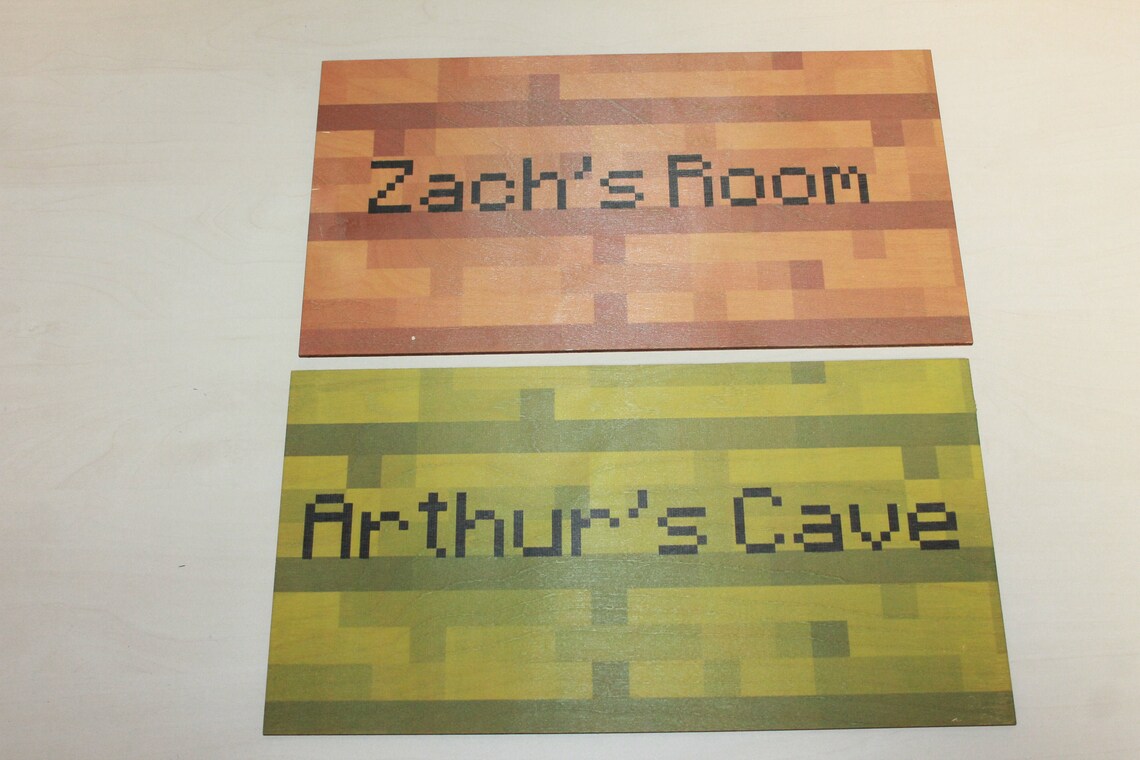 Personalized Minecraft Wooden Signs Minecraft Kids Plaque | Etsy