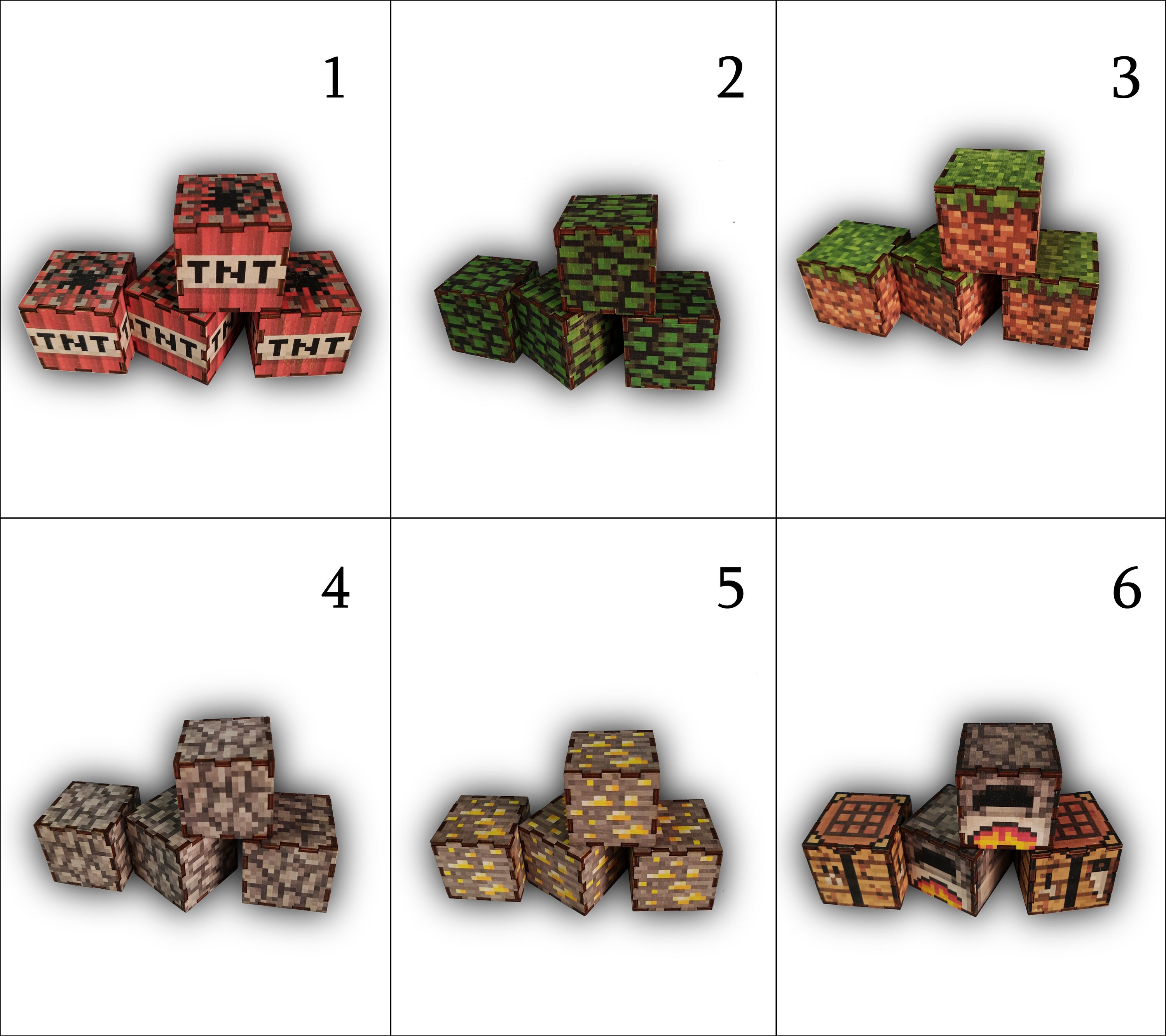 Minecraft Blocks Wooden Toy Set Blocks | Etsy