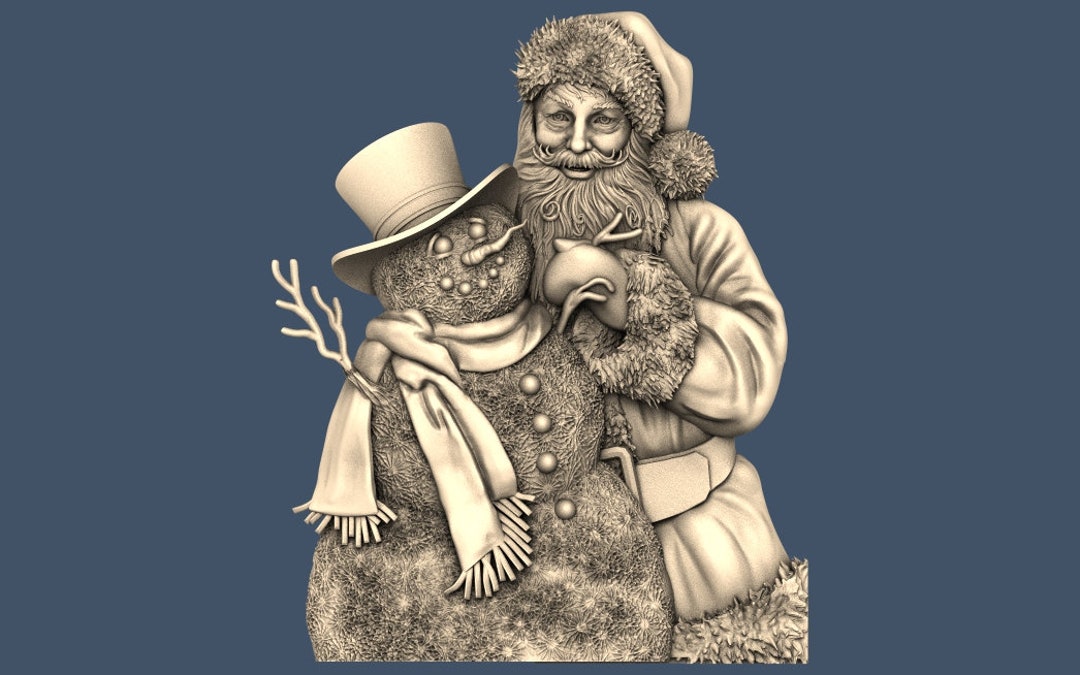 Christmas Holidays Santa Claus Snowman STL Model CNC Router Engraver ...