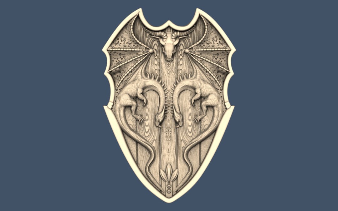 Dragon Aries Shield Animals STL Model Odin Viking CNC Router Engraver ...