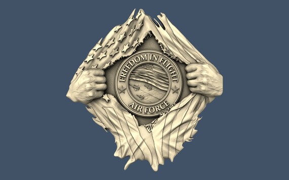 American Flag Air Force Freedom in Flight Chest Hands STL - Etsy