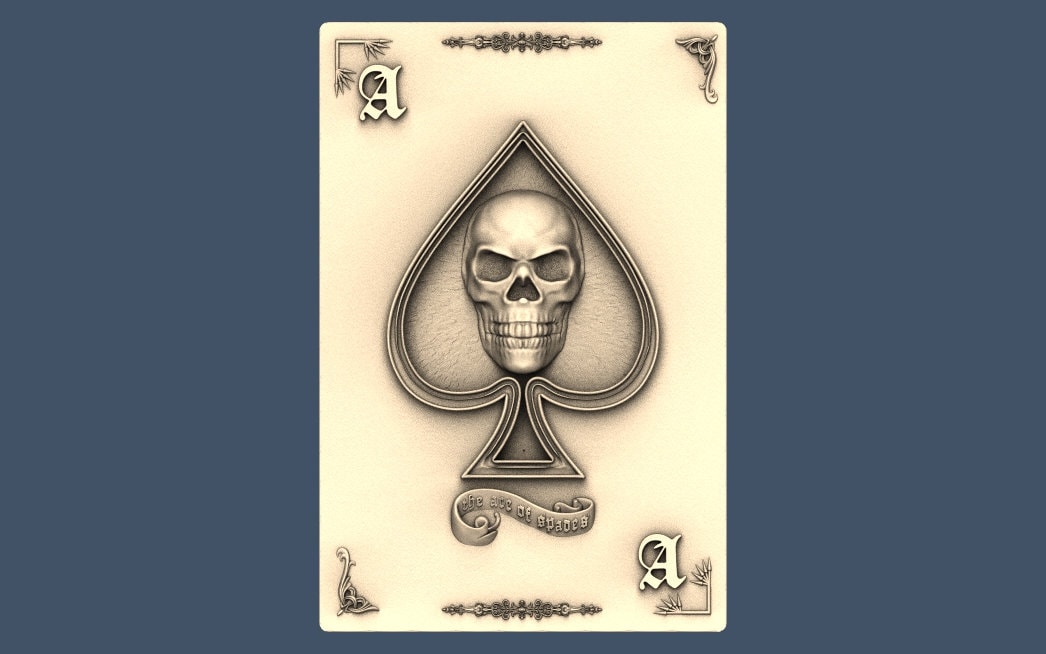 Skull the Ace of Spades STL Model CNC Router Engraver - Etsy