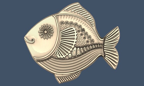 Gold Fish Fish Fishing Sea STL Model CNC Router Engraver - Etsy