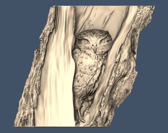Owl, 3D STL Model, CNC Router Engraver, Artcam, Aspire, CNC Files, Wood ...
