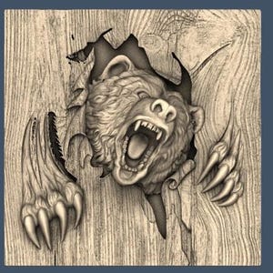 Grizzly Bear Animal STL Model CNC Router Engraver Artcam Aspire CNC ...