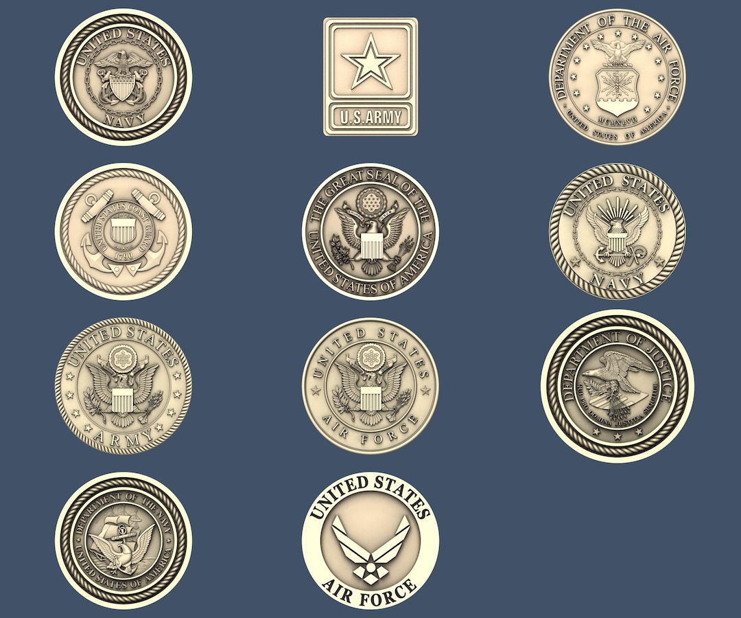 US Military Insignia 3D STL Model, CNC Router Files (digital Download ...