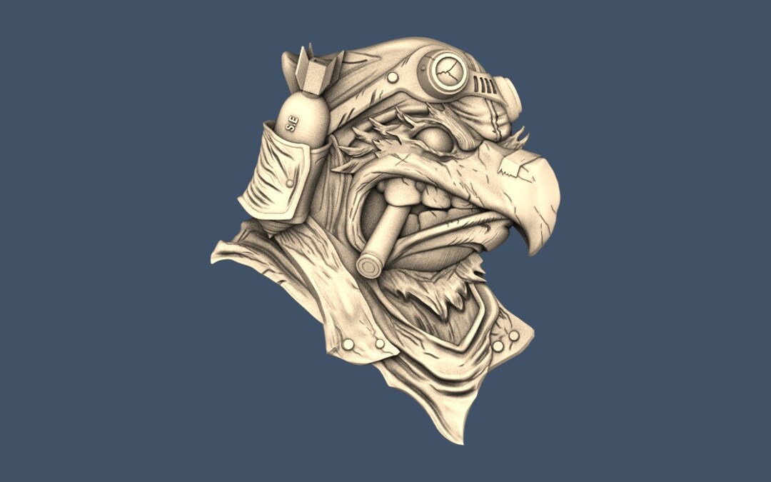 Eagle Pilot Aviator Usa Eagle Bird STL Model CNC Router Engraver Artcam ...