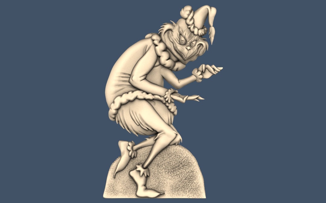 Christmas Holidays Grinch STL Model CNC Router Engraver Artcam Aspire ...