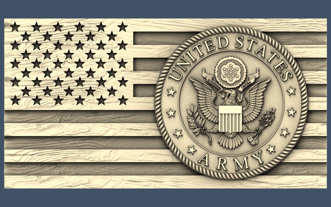 Us Army American Army Sign American Flag 3D STL Model CNC Router ...