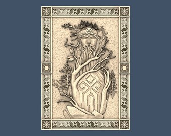 Odin Viking Design STL File, CNC Router Engraver Art, 3D Relief Wall ...
