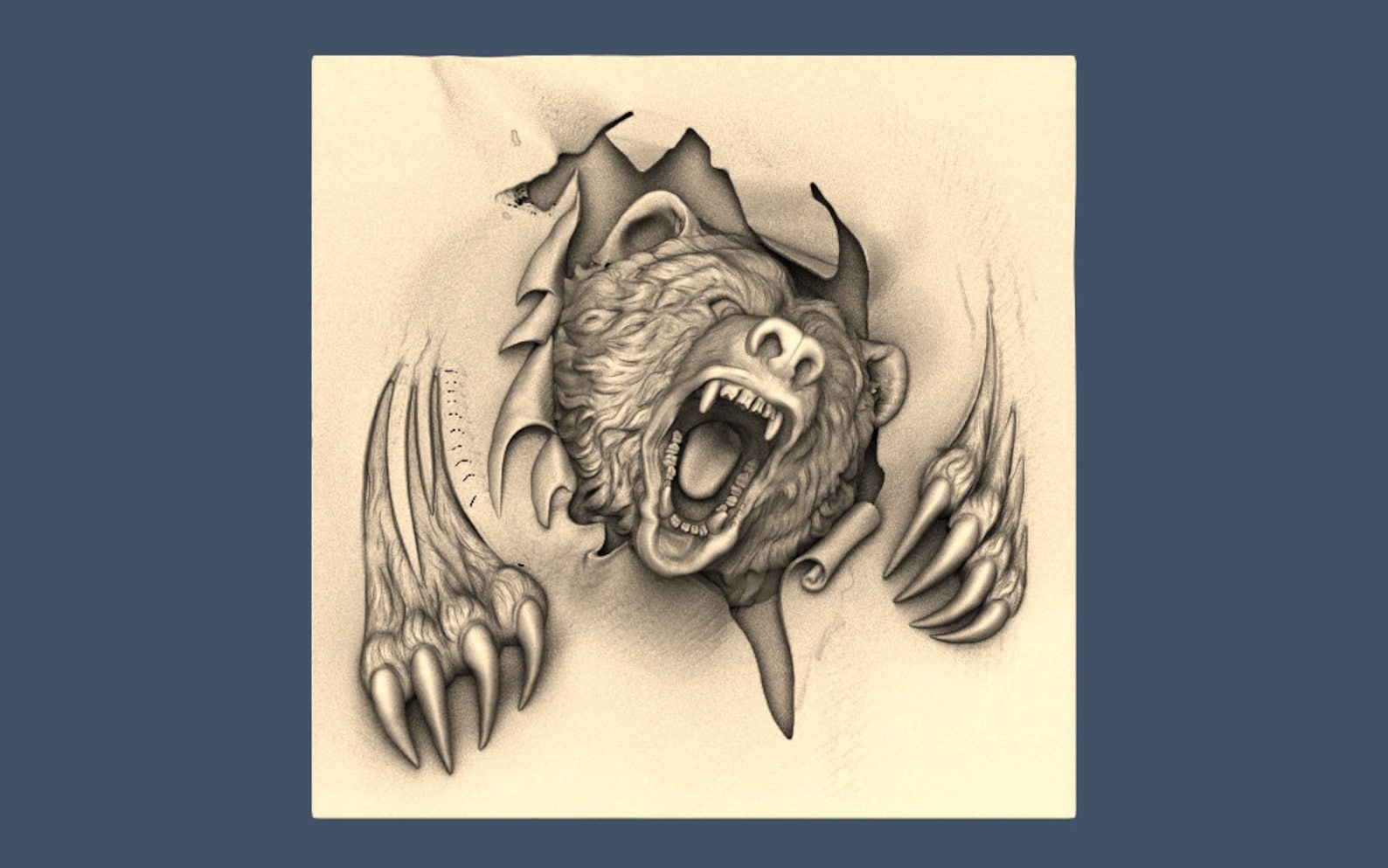 Animals Grizzly Bear STL Model CNC Router Engraver - Etsy