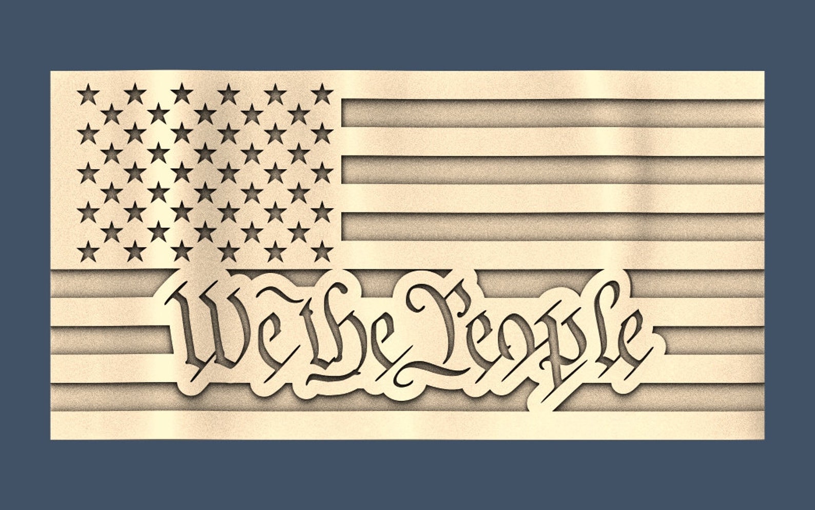 American Flag Usa We the People STL Model CNC Router Engraver Artcam ...