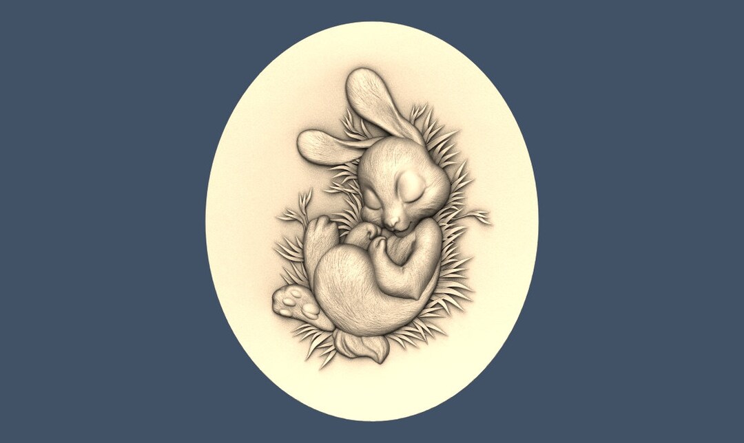 Rabbit Baby Rabbit Animal 3D STL Model CNC Router Engraver Artcam ...