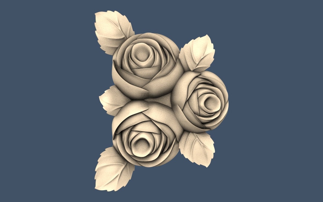 Love Rose for You Roses Flowers STL Model CNC Router Engraver Artcam ...