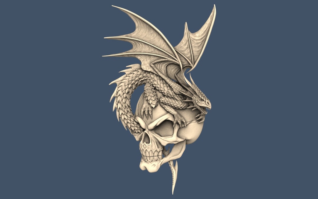 Skull Dragon Animal STL Model CNC Router Engraver Artcam Aspire CNC ...