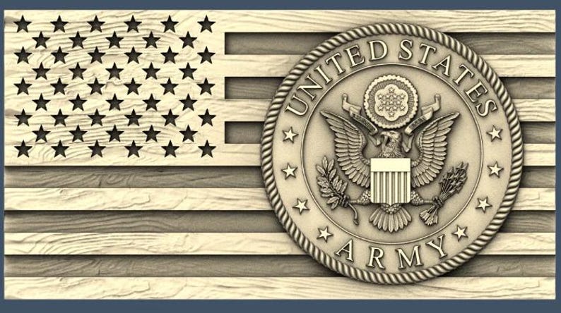 Us Army American Army Sign American Flag 3D STL Model CNC Router ...