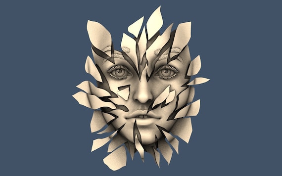 Face Glass Girl Women 3D STL Model CNC Router Engraver - Etsy