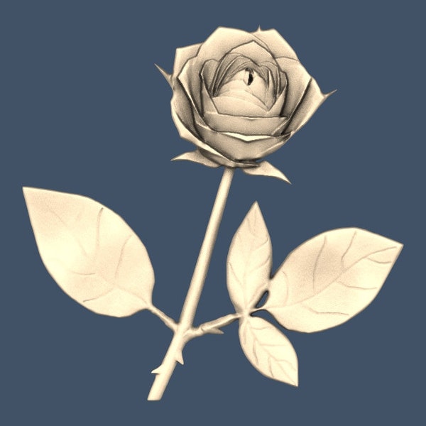 Rose With Stem Stl - Etsy UK