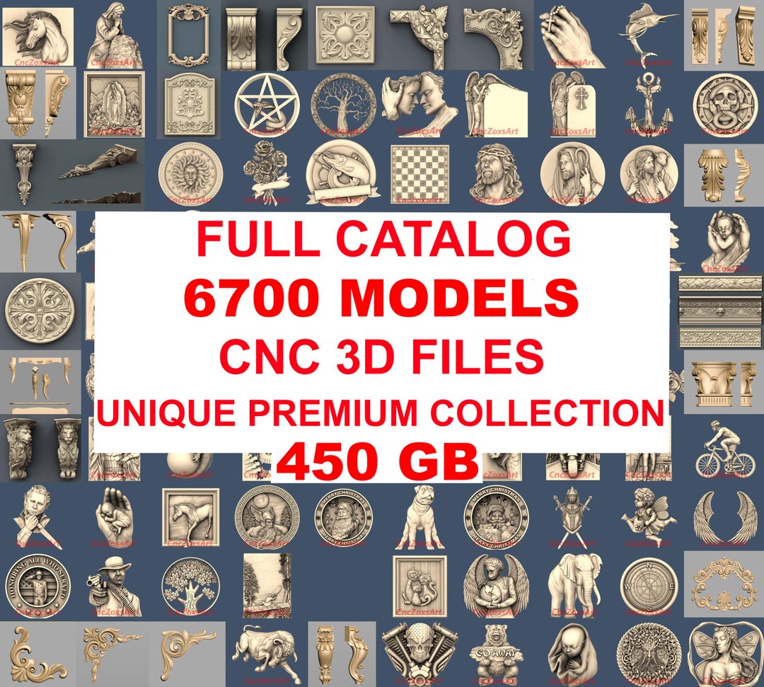 6700 3D Models for CNC Router 450 GB! Unique Premium Collection! All ...