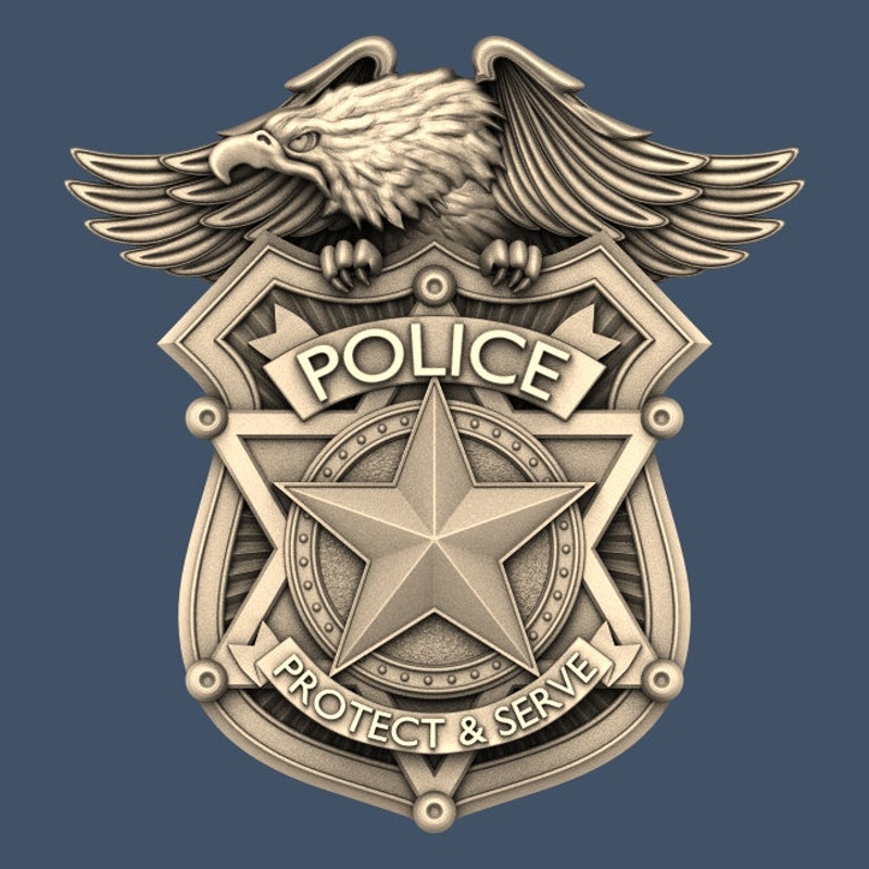 Police Badge Cnc File - Etsy