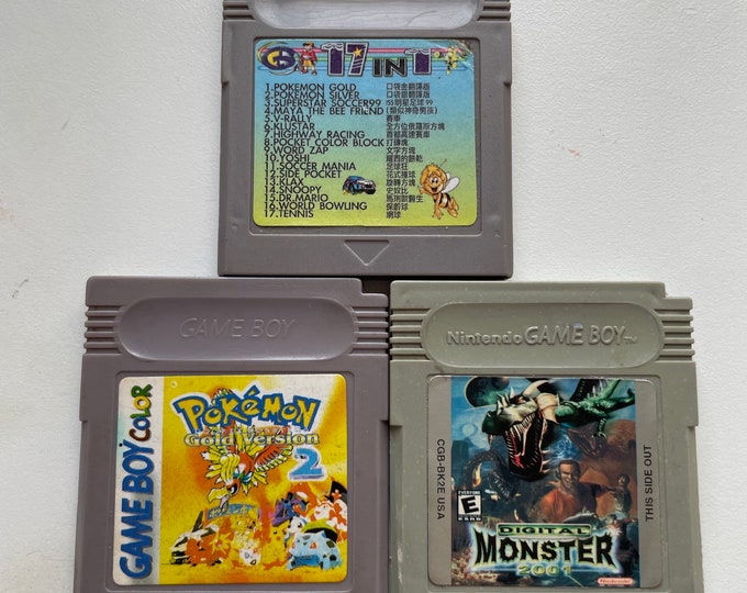 3x Not Working - Unlicensed Carts Pokémon Multicart 17 in 1 Chinese DMG ...