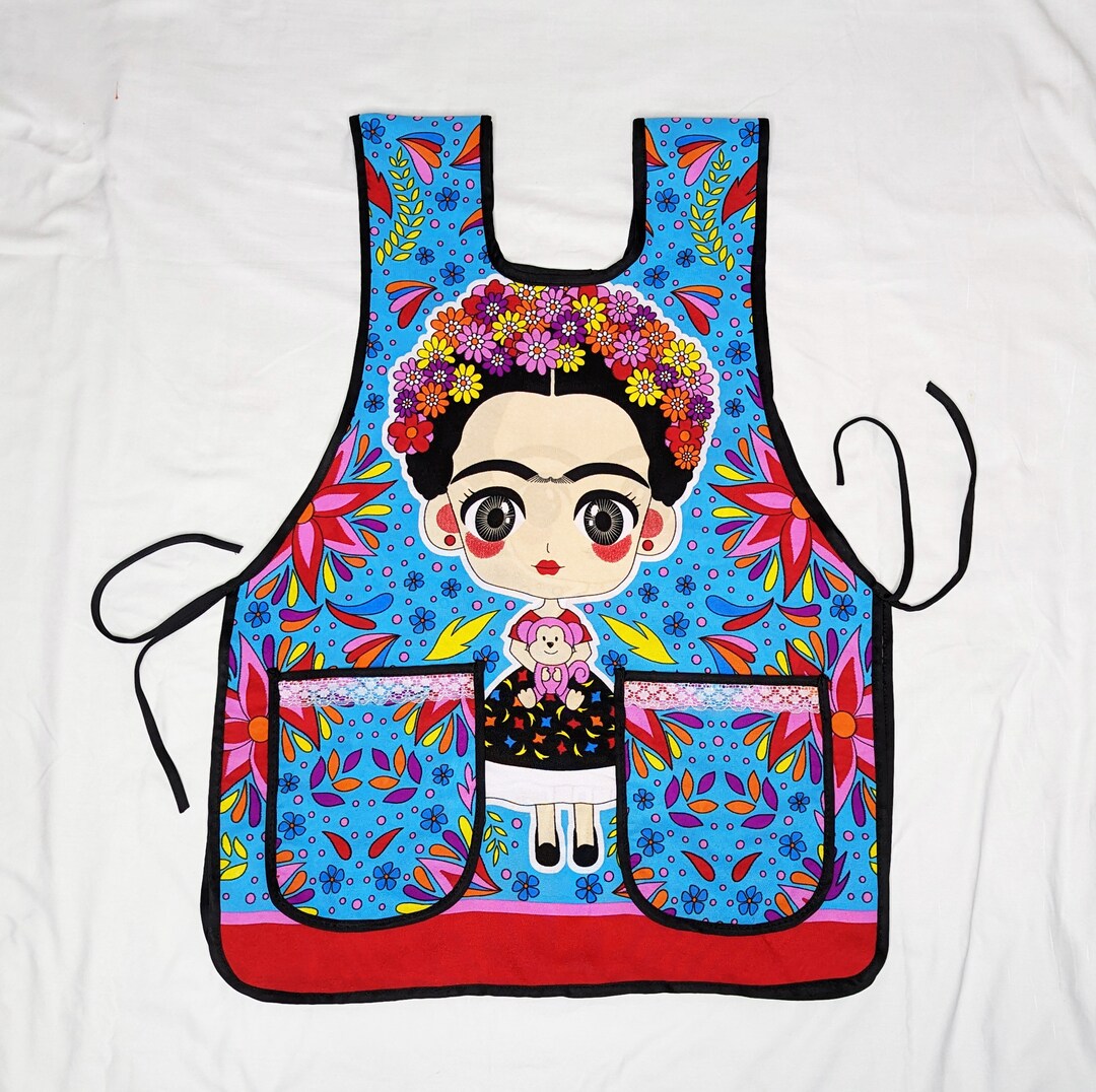 FRIDA KAHLO Kitchen Apron Fridita Mandil Turquoise Adult One Size ...