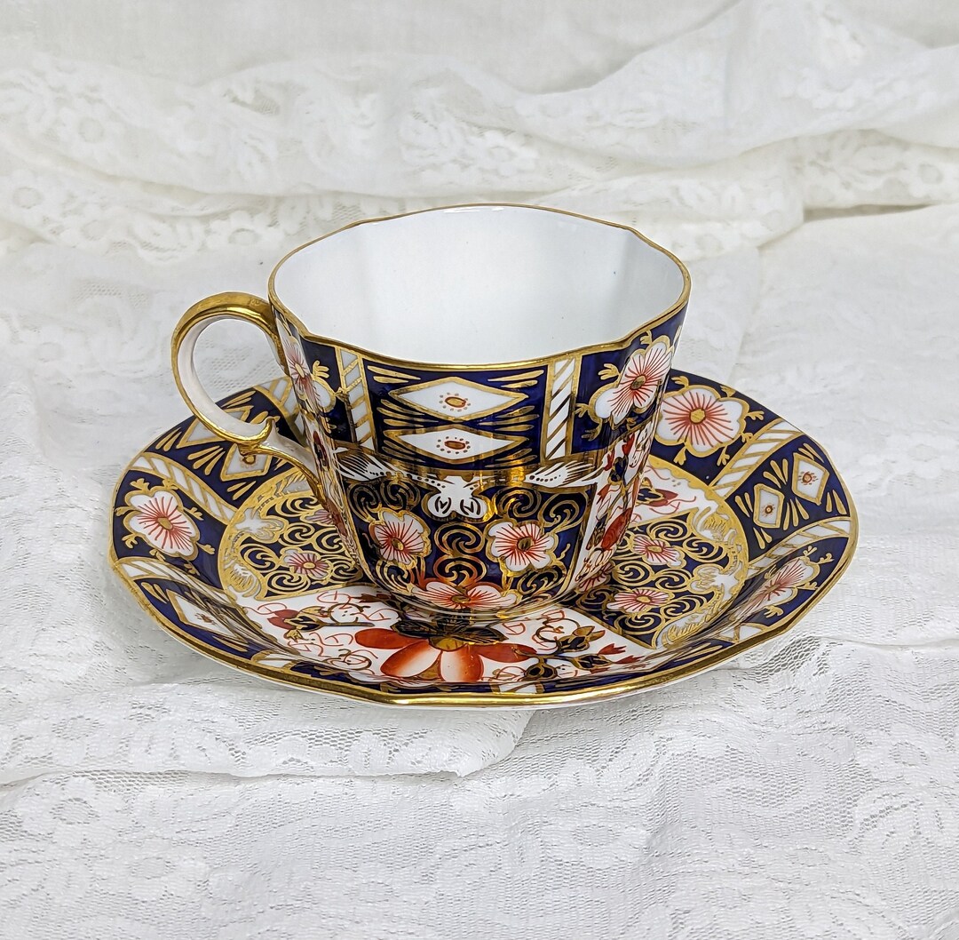 Traditional Imari Tea Cup & Saucer Royal Crown Derby Vintage Teacup - Etsy
