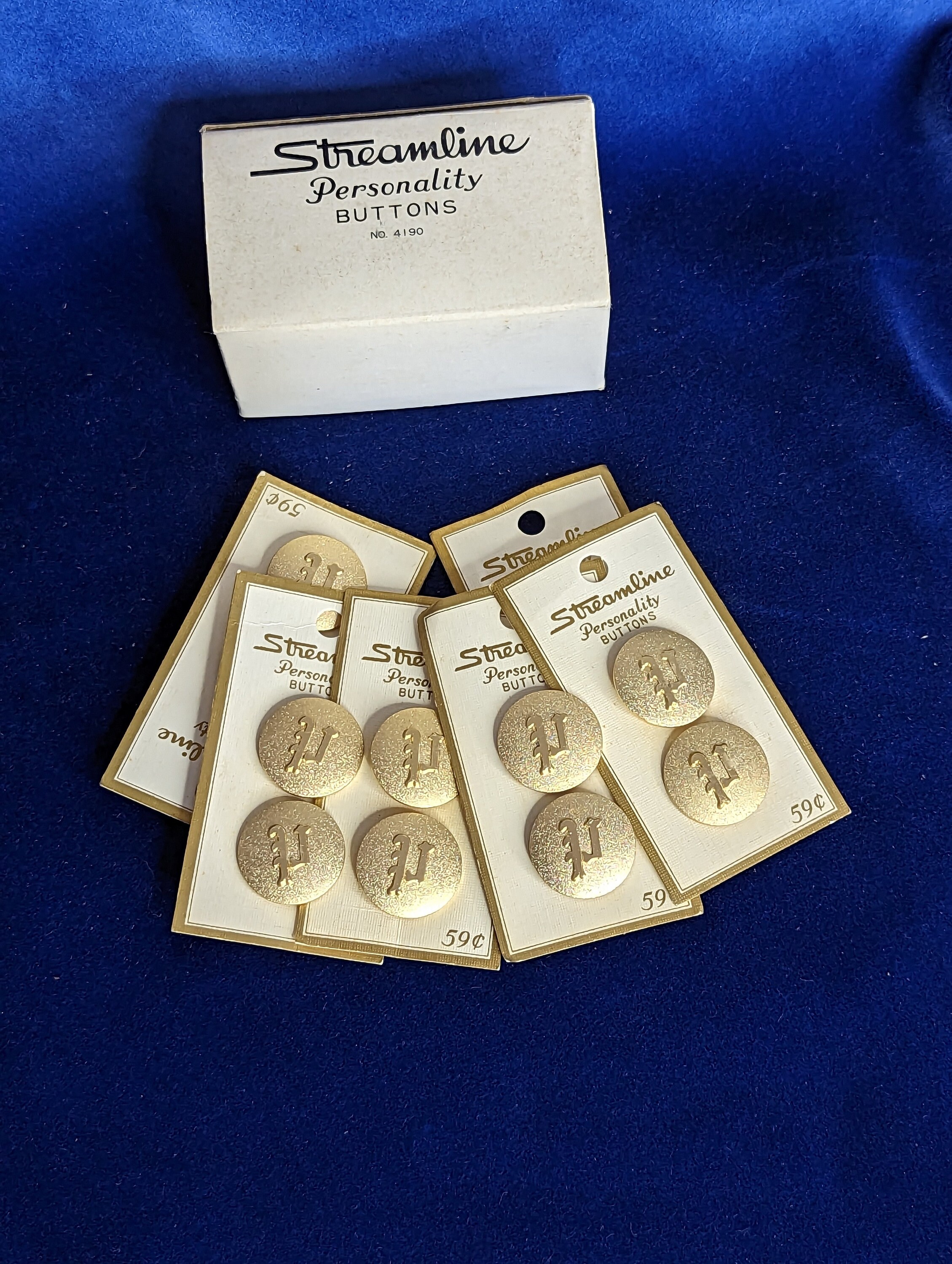 NOS Vintage 5/8 Signature GOLD Personality Button Lot Original Box ...