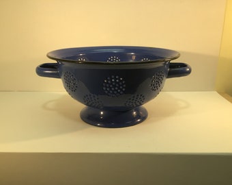 Blue Enamel Colander | Etsy