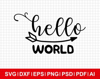 Hello world svg | Etsy
