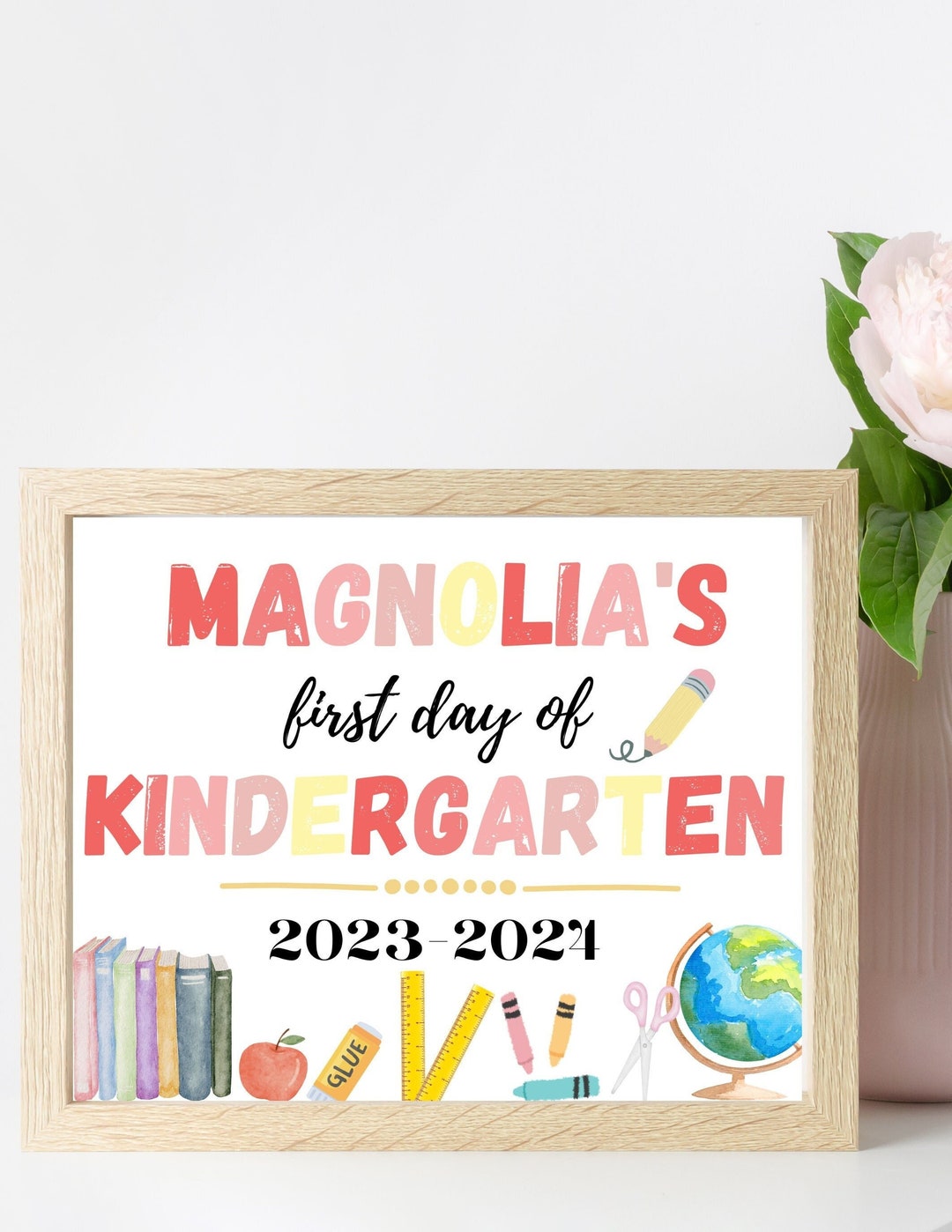 Editable First Day of Kindergarten Printable Sign, Back to School ...