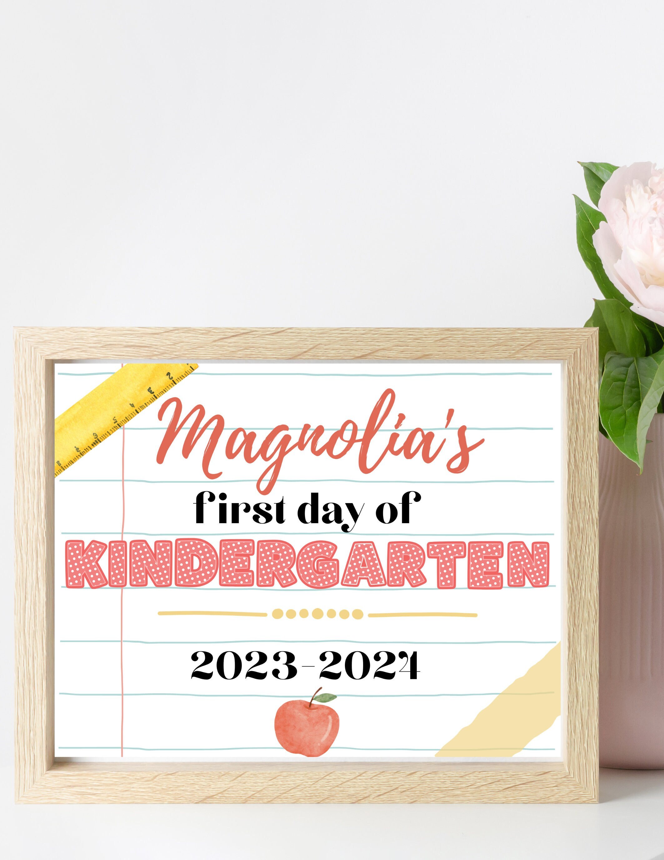 Editable First Day of Kindergarten Printable Sign, Back to School ...