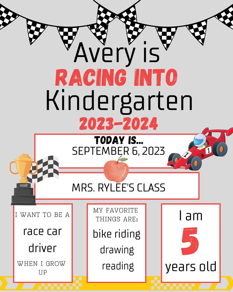 Editable First Day of School Printable Sign, Details Keepsake Photo ...