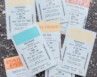 4 Pack MINI Custom Fastpass Waterproof Sticker Pack - Etsy
