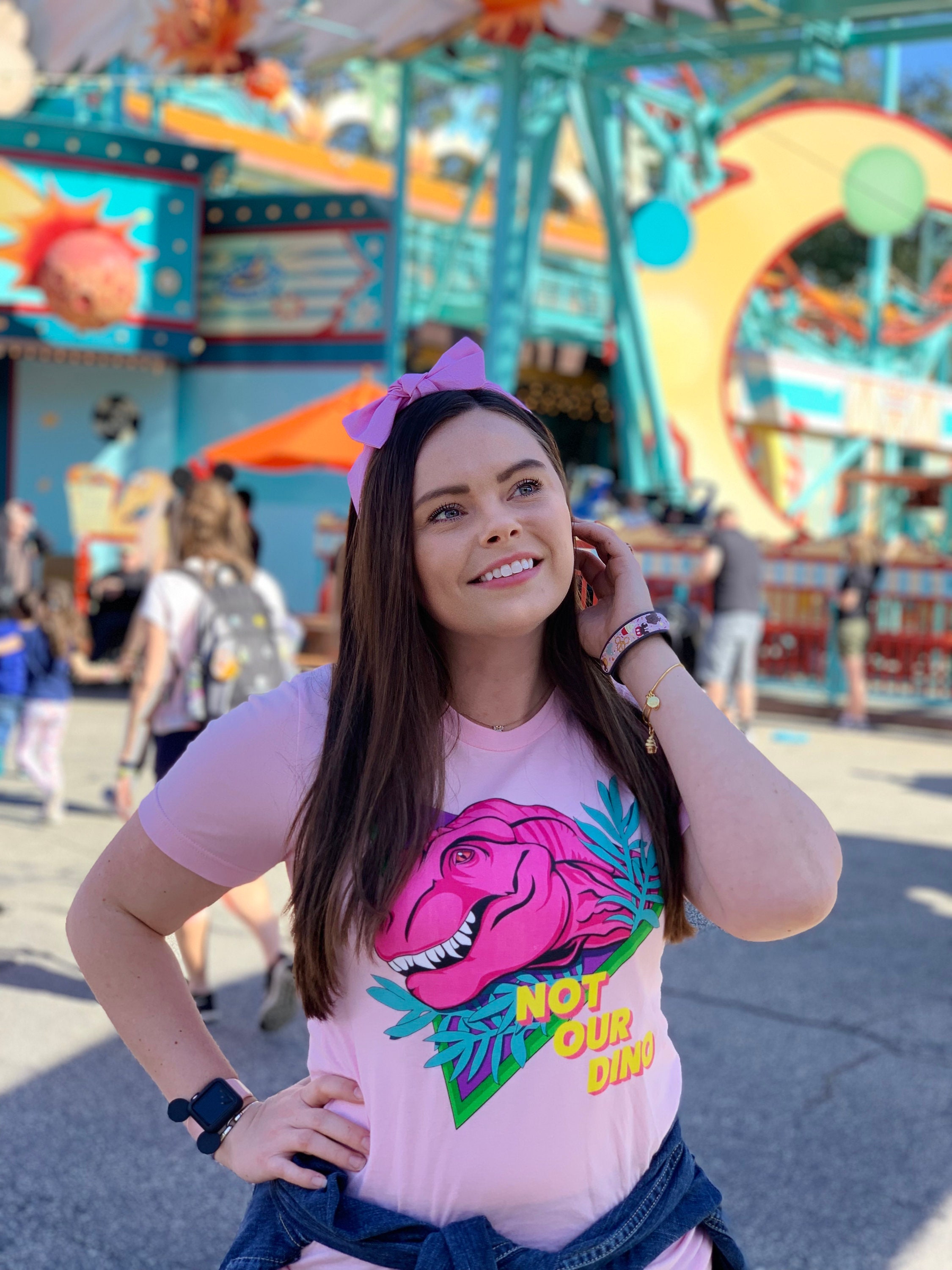 Not Our Dino Unisex Pink Tee Dinosaur Ride Shirt Animal | Etsy