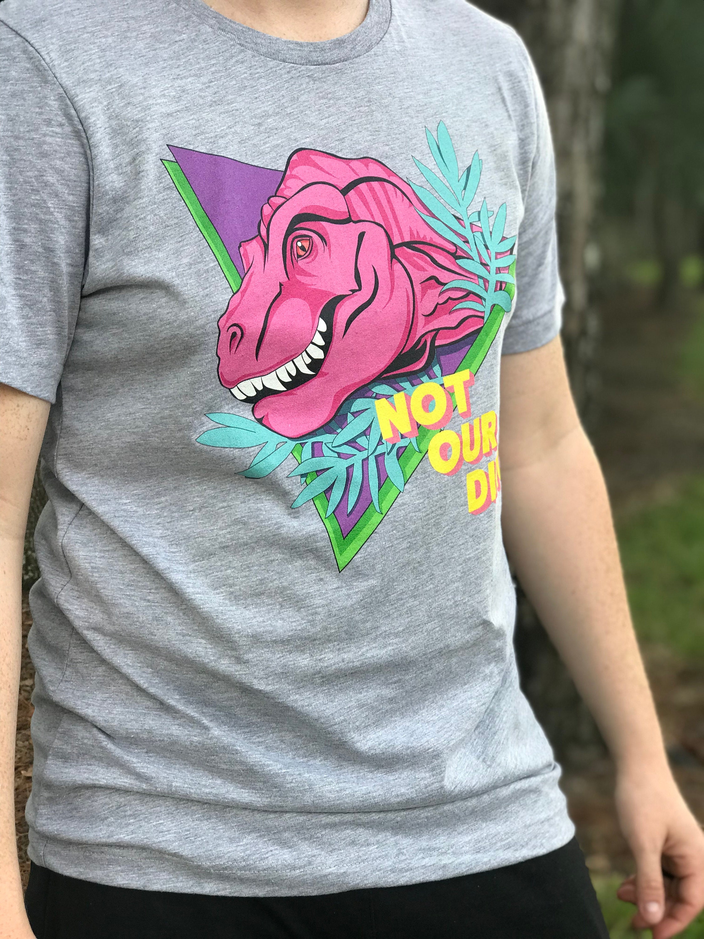 Not Our Dino Unisex Gray Tee, Dinosaur Ride Shirt, Animal Kingdom Tee ...