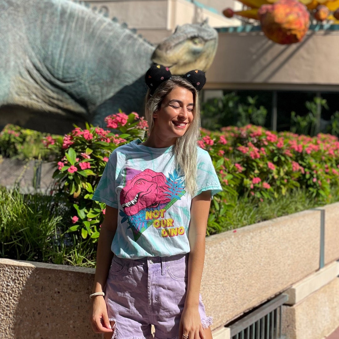 Not Our Dino - Tie-dye Tee, Dinosaur Ride Shirt, Animal Kingdom Tee - Etsy